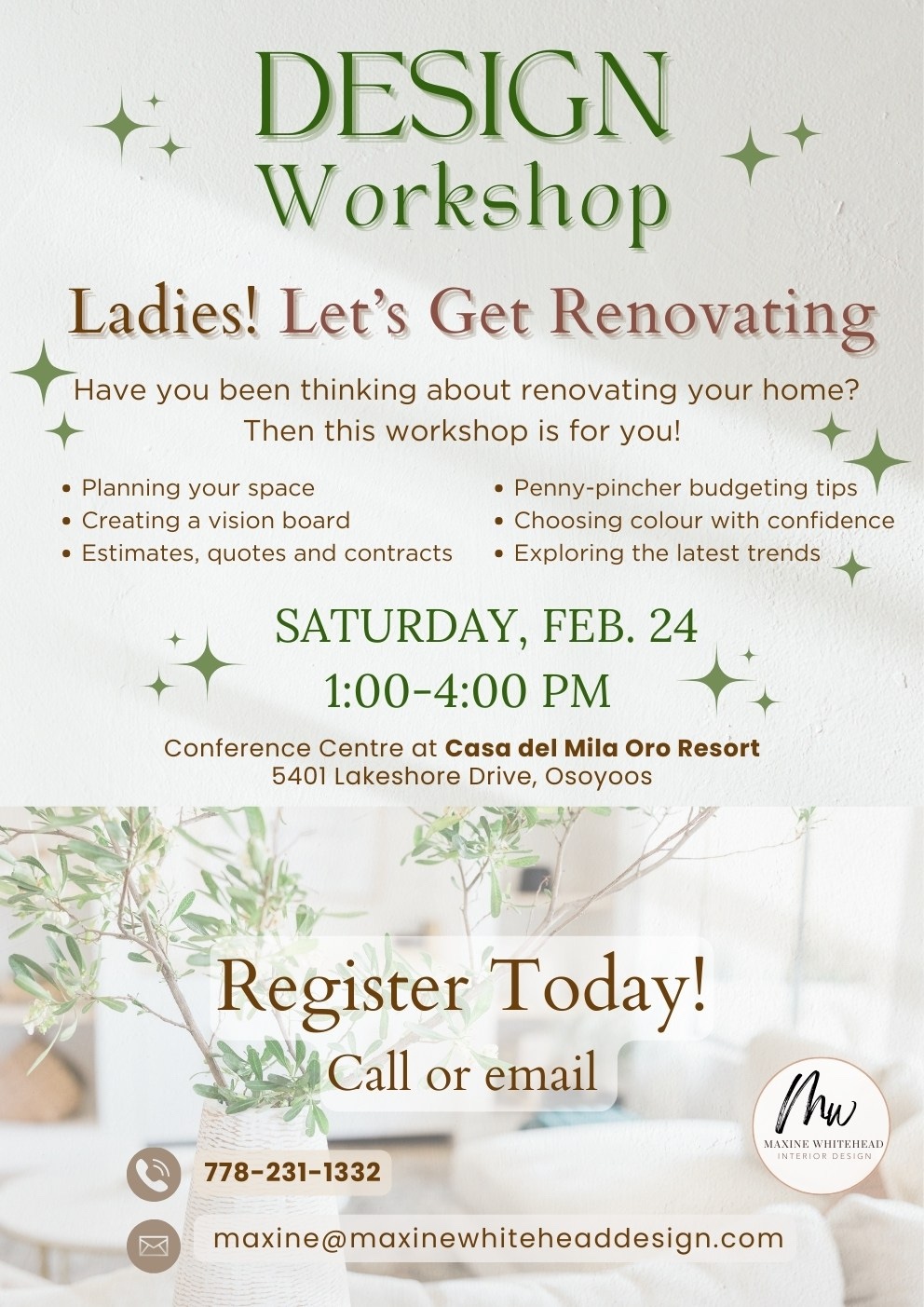 Ladies – Let’s Get Renovating: Design Workshop @ Casa del Mila Oro ...